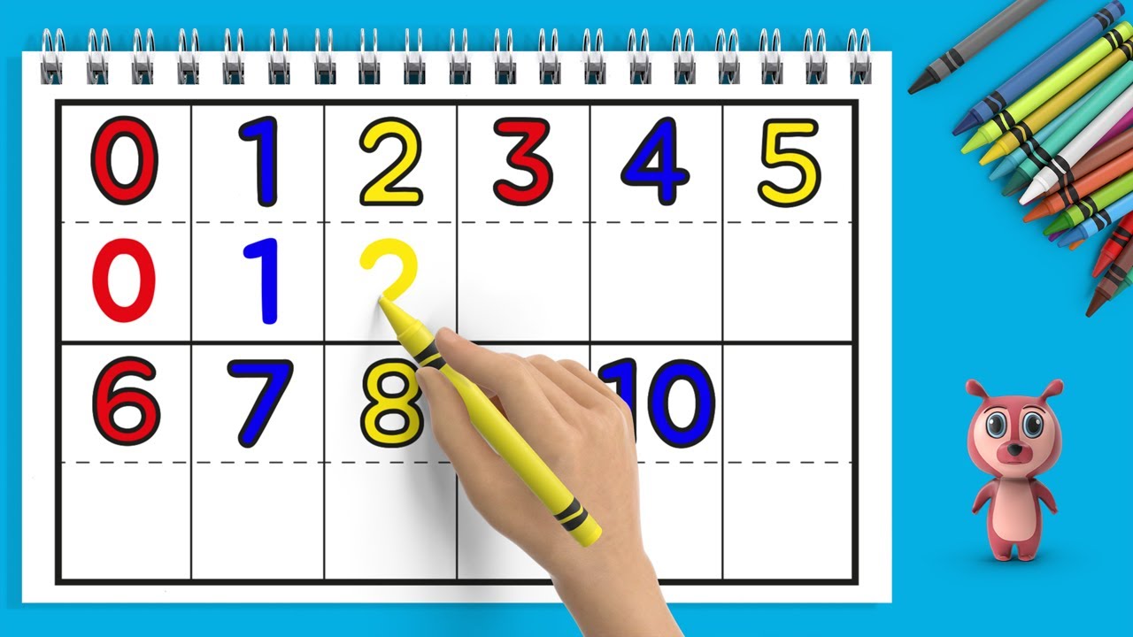 COLORING NUMBER │ 0 to 10 │ Read and Write │ Counting Numbers | Crayons ...