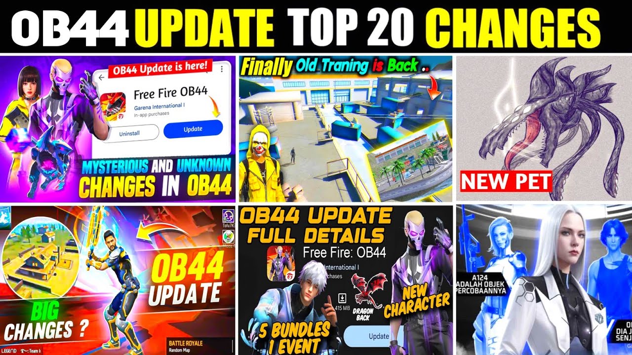 ob44 update new cherctar & new pet 🔥 | FF OB44 advance server link 🤯 ...