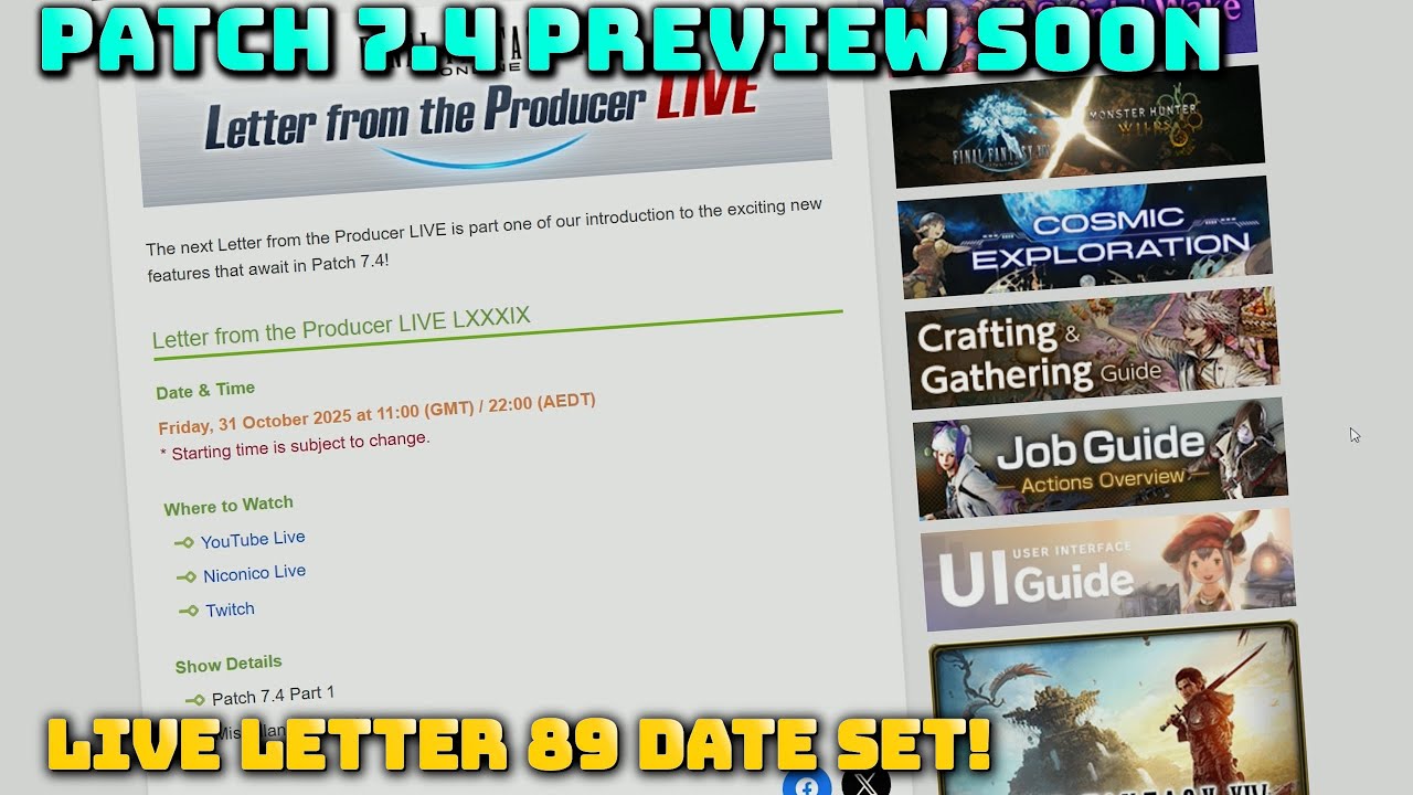 FFXIV: Live Letter 89 Date & Details! - YouTube