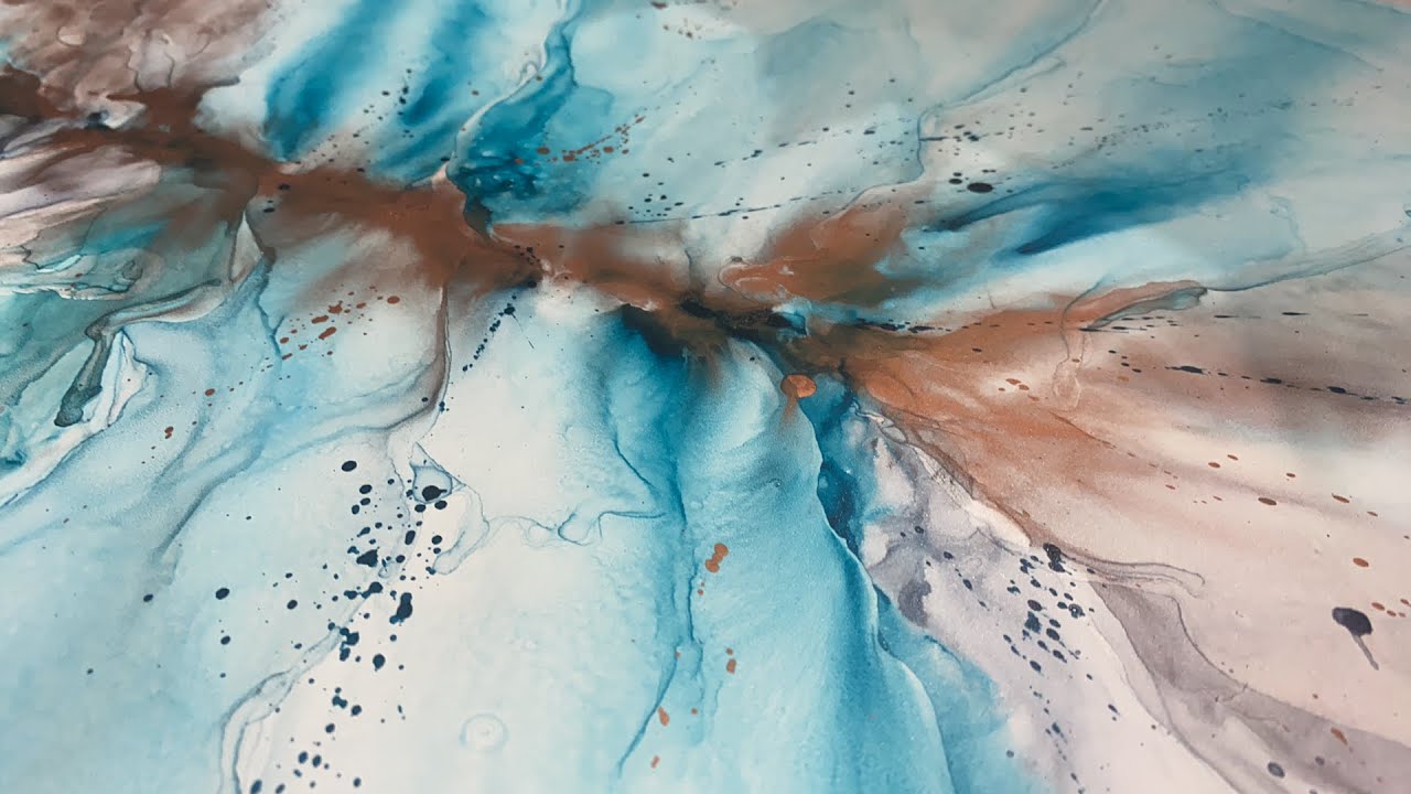 Embellishing A 3 Foot Alcohol Ink Painting - YouTube