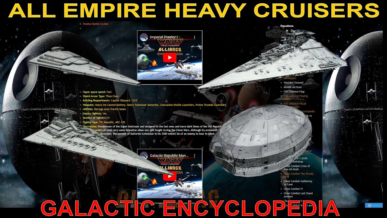 All HEAVY CRUISERS of the Empire - Star Wars - YouTube