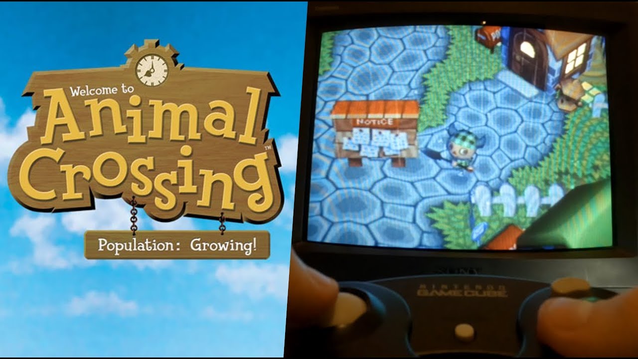 GameCube Animal Crossing - Spring Rainy Night on a CRT TV (As it felt ...
