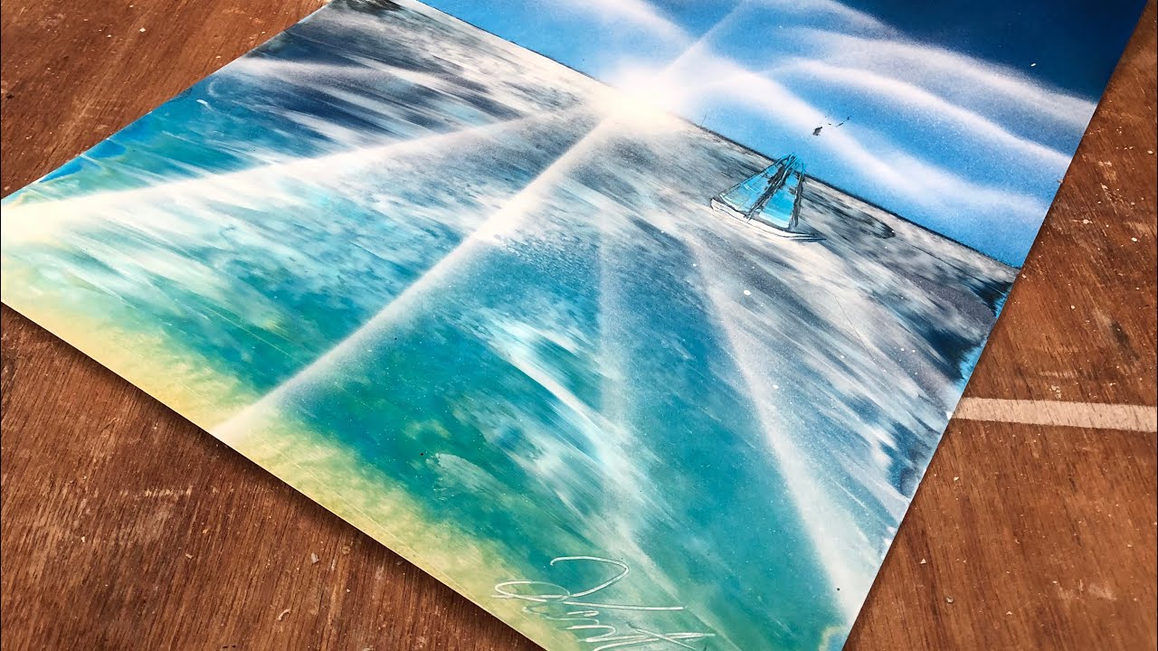Sea - SPRAY PAINT ART by hobbyスプレーアート - YouTube