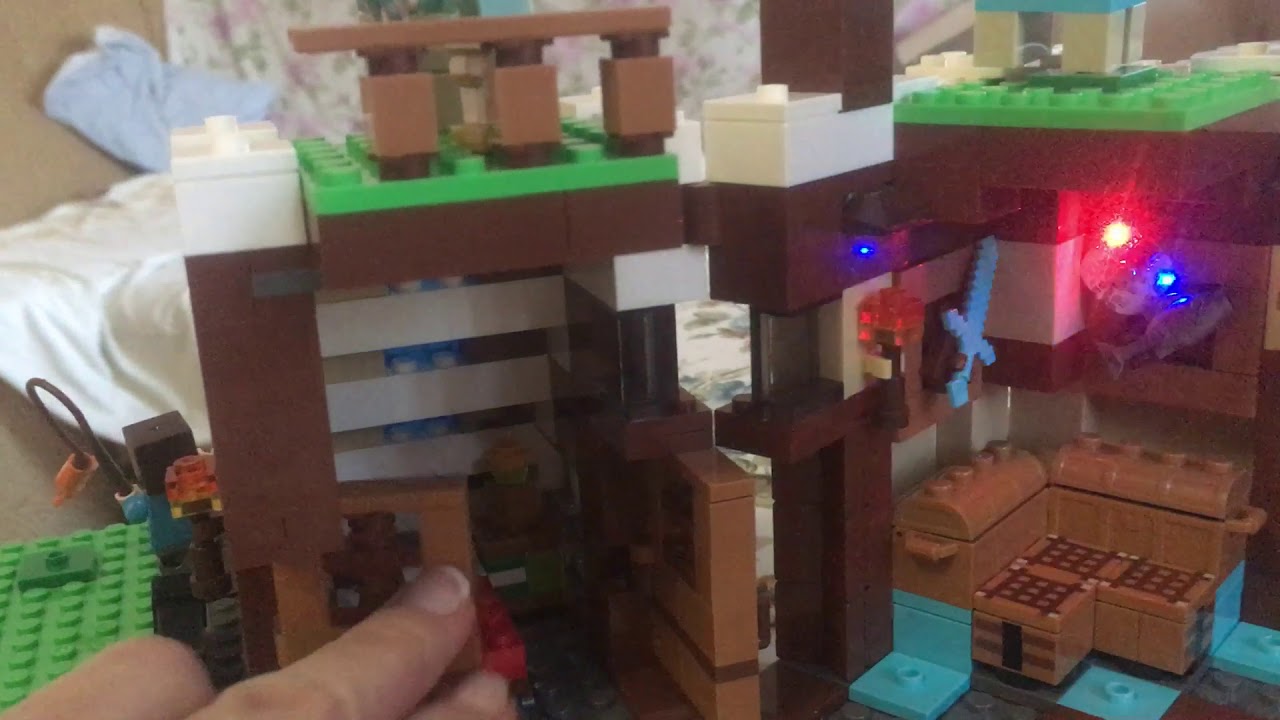 Конструктор LELE My World Minecraft База на водопаде 33052 - YouTube