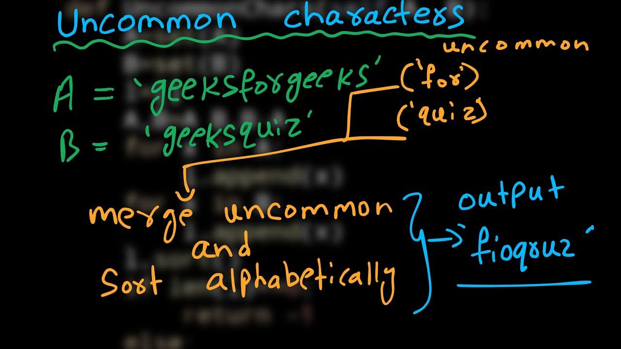 16uncommon Characters Hashing Python Gfg Must Do Coding Questions Youtube