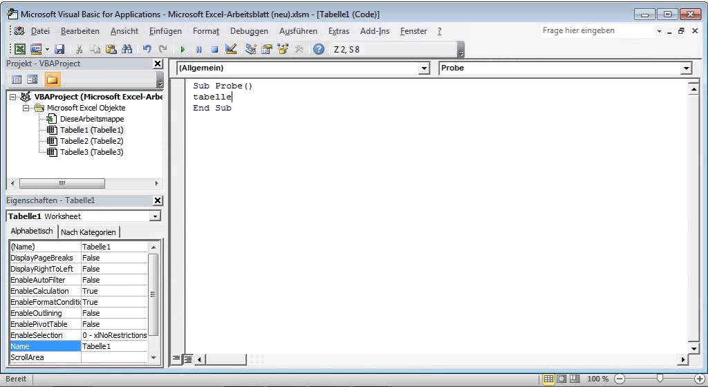 2ES_Einfaches Makro in Excel VBA schreiben und ausführen - YouTube
