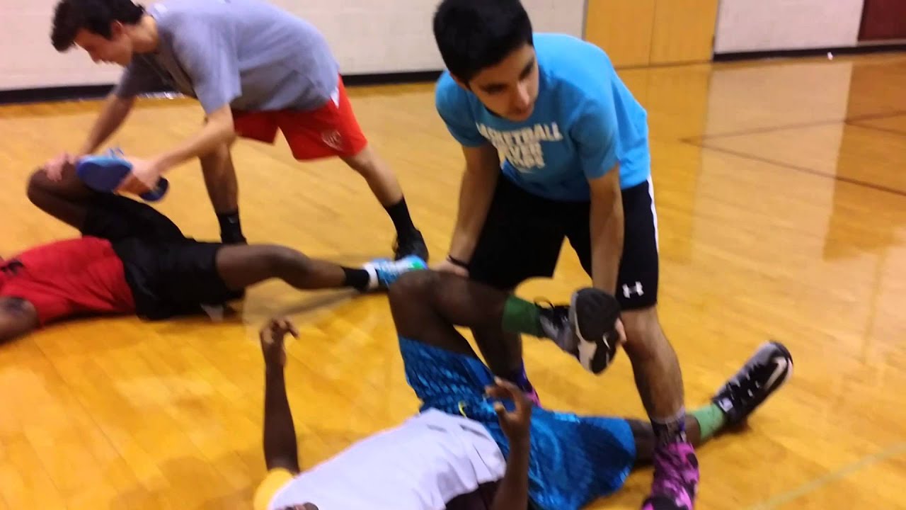 Basketball Partner Pre-game Stretch 2 St. Anselm's Abbey - YouTube