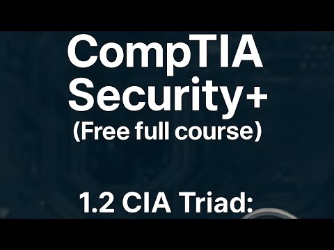 CompTIA Security+ (Plus), SY0-701, Free full course, 1.2 CIA Triad ...
