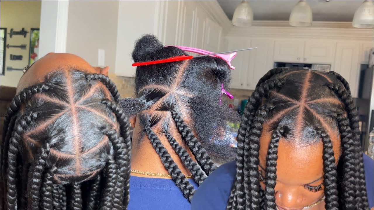 How To: Knotless Braids | Triangle Parts - YouTube