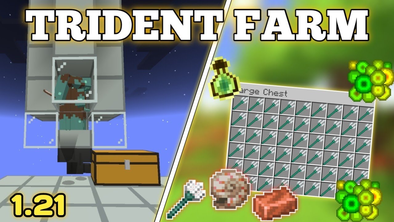 How to Build a Super Efficient Trident Farm in Minecraft 1.21 - YouTube