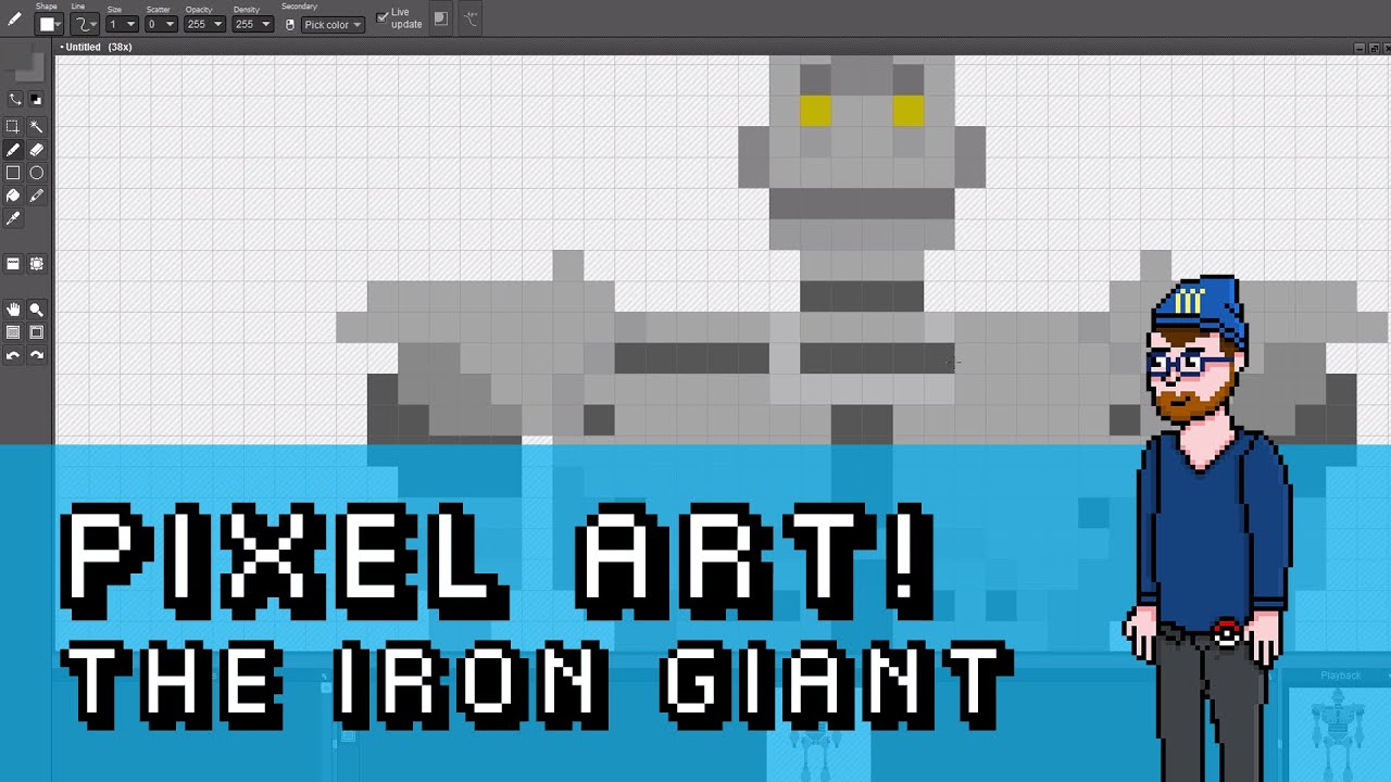 Pixel Art! Iron Giant Time-lapse | BestNerdLife - YouTube