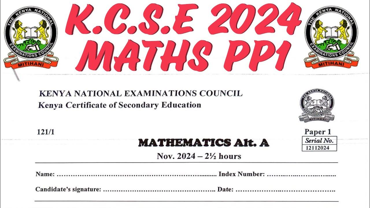 KCSE MATHS 2024 PP1 | SECTION B - YouTube