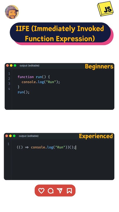 IIFE (Immediately Invoked Function Expression) in JavaScript #coding #shorts - YouTube