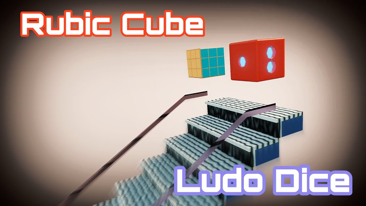 Rubic cube VS Ludo Dice (Race) Marble Race Simulation Blender - YouTube