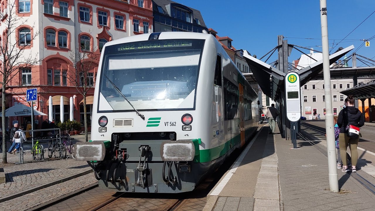 Mitfahrt in der RB2 von Stadthalle bis Zwickau Zentrum im BR650 mit ...