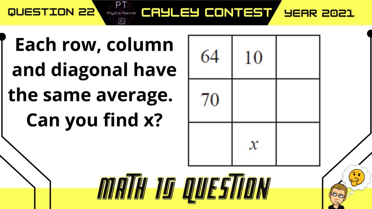 Grade 10 Math - Cayley Contest Question 22 - 2021 - YouTube