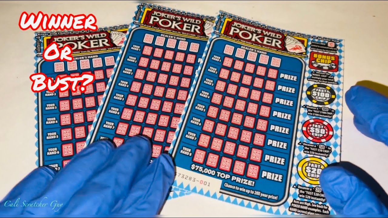 WINNER OR BUST? $5 JOKER’S WILD POKER CALIFORNIA LOTTERY SCRATCHERS ...