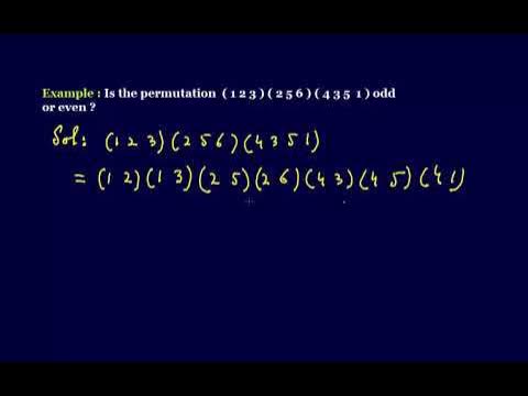 #MTH405 Lecture 19 Part 3 Example 1 #Even #Odd #Permutation - YouTube