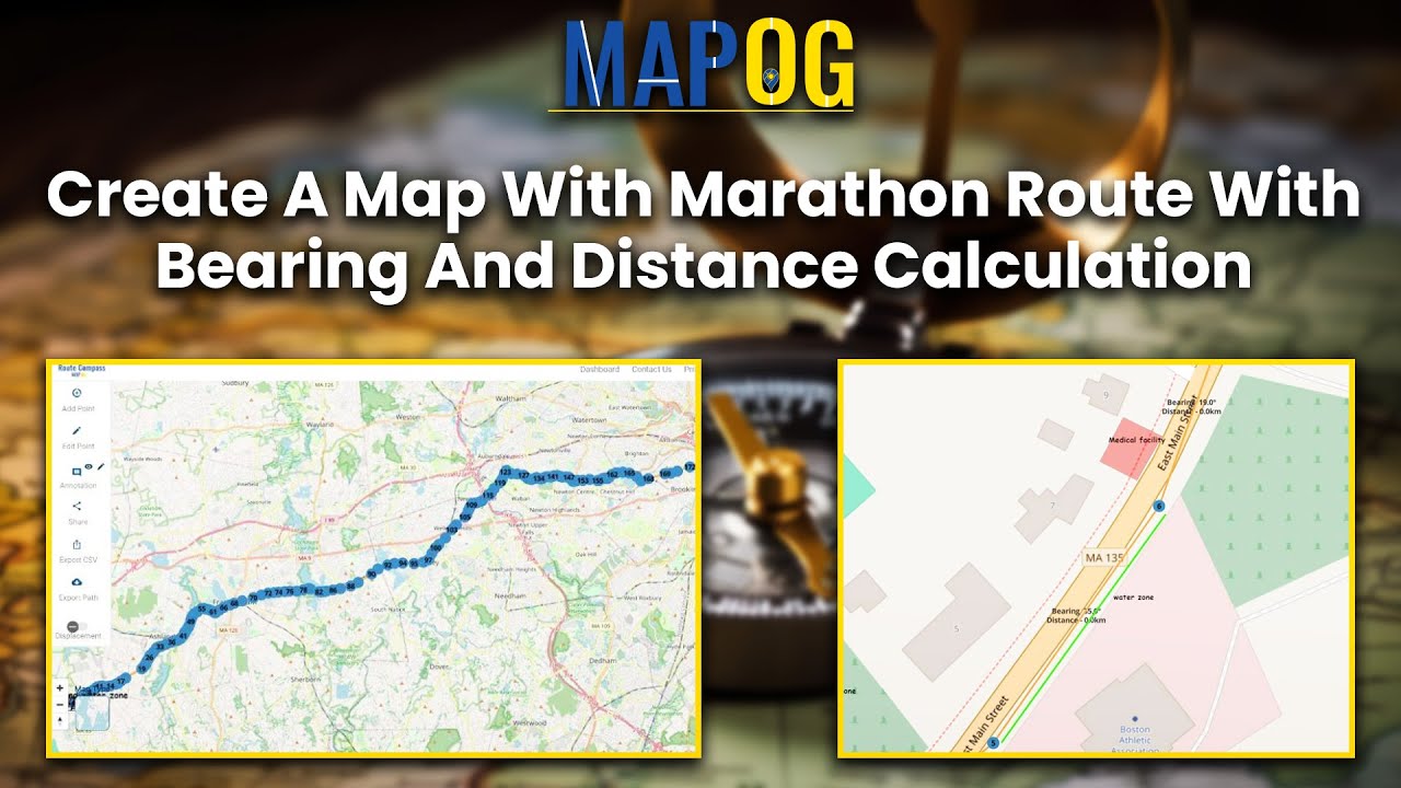 Create Marathon Route Navigation Map - With Bearing and Distance - YouTube