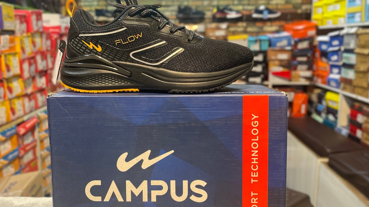 Campus flow pro sports shoes // colour BLK/MSTD. // #shoes - YouTube