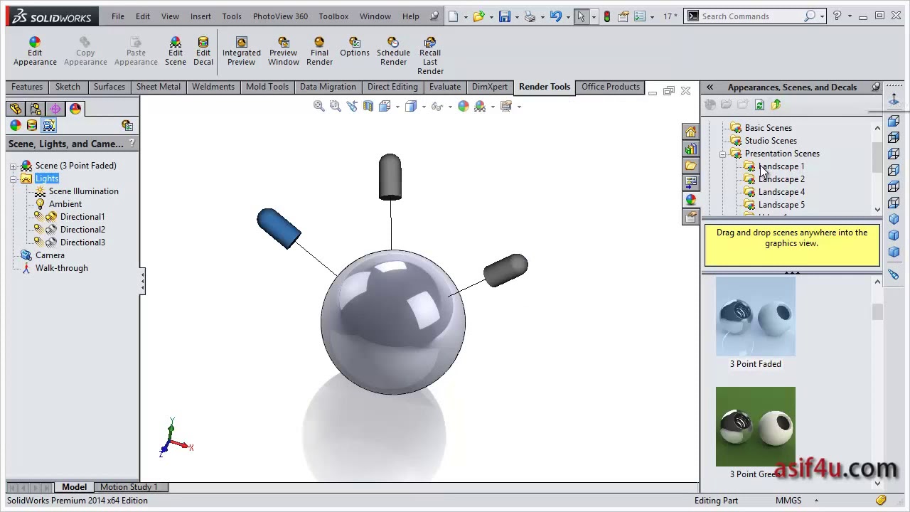 Solidworks Render Essential 17 Directional Light - YouTube