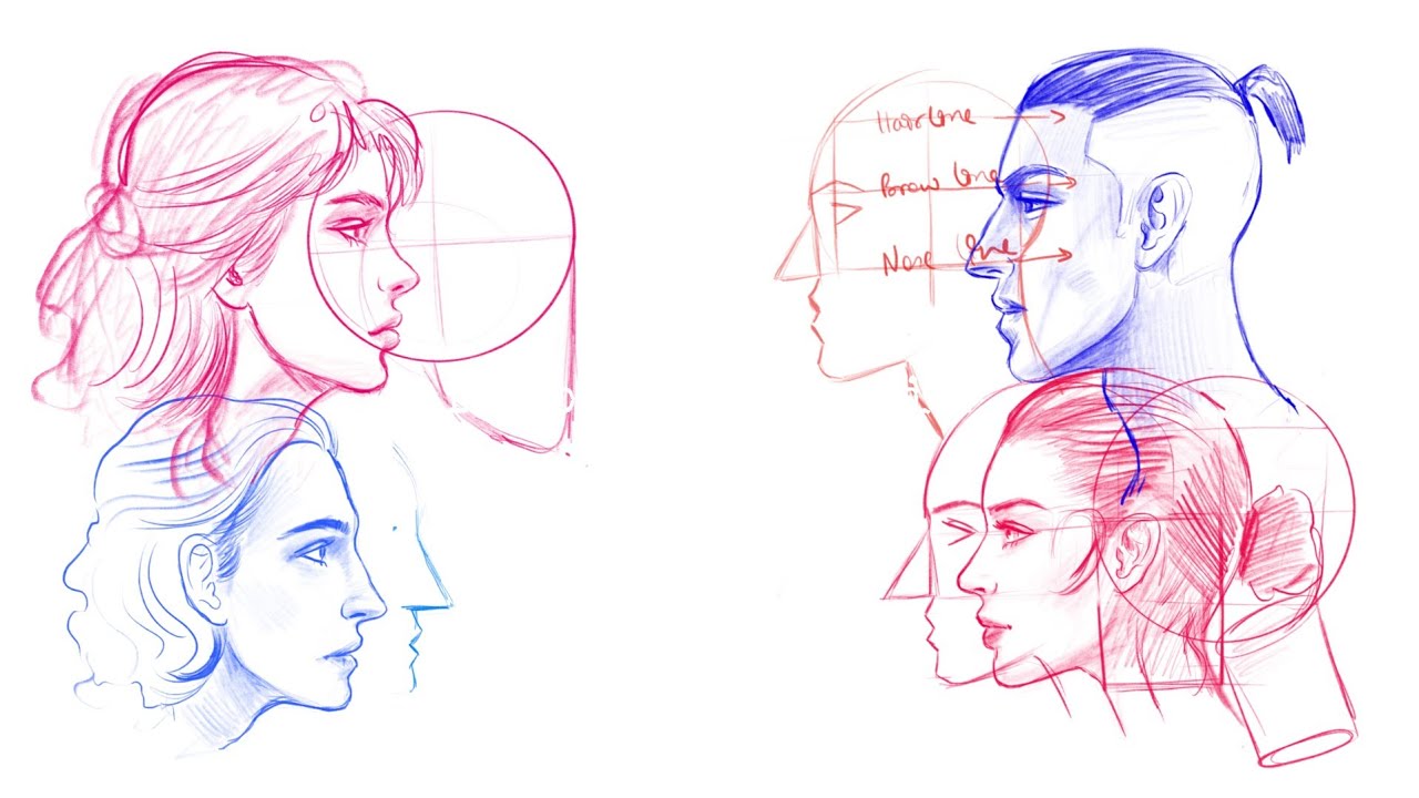 How to Draw Any Side Face - Step by Step Technique for Beginners 🔥 ...
