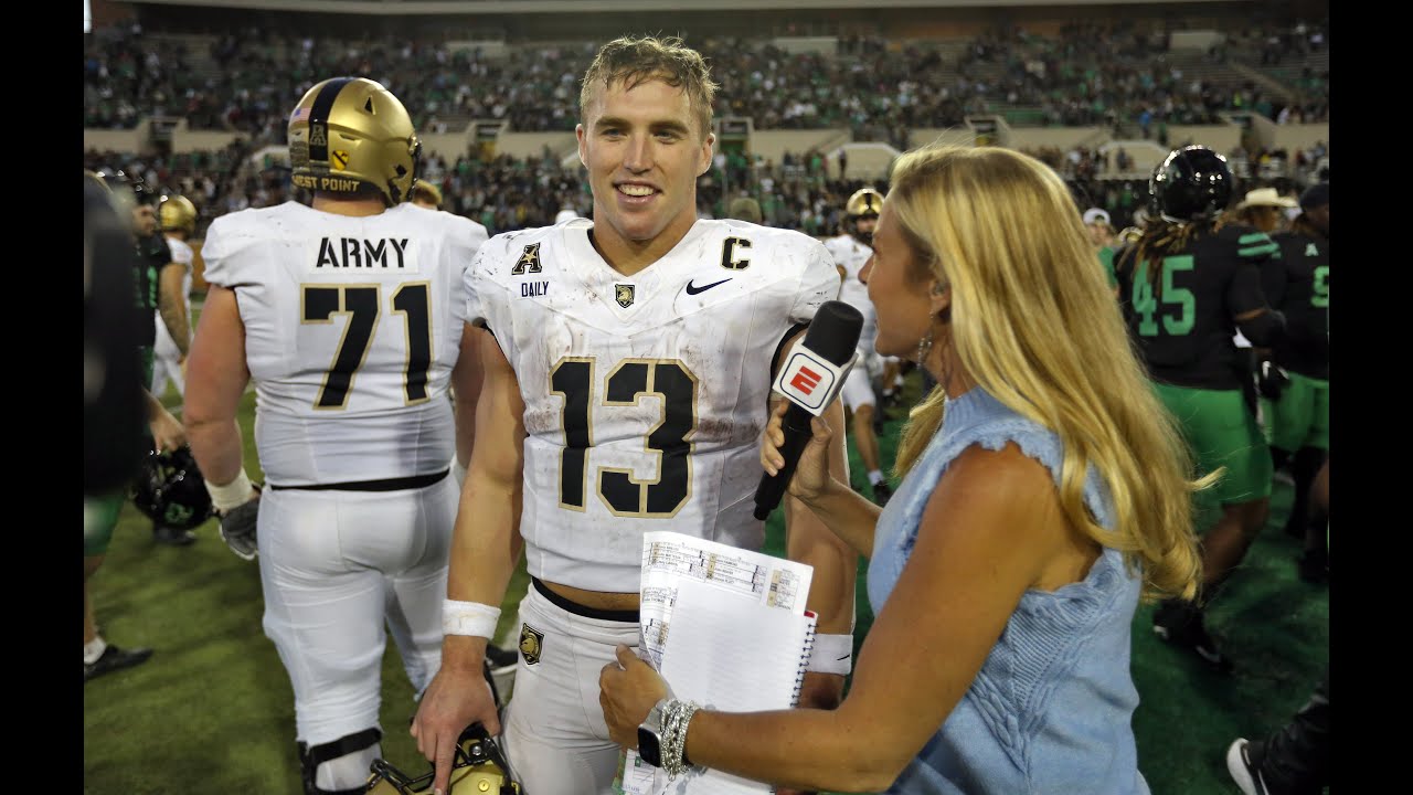 Post-Game (Army-North Texas) with QB Bryson Daily & Safety Max ...