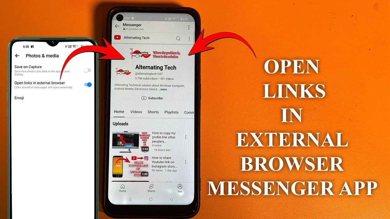 How to turn off open links in external browser messenger app - YouTube