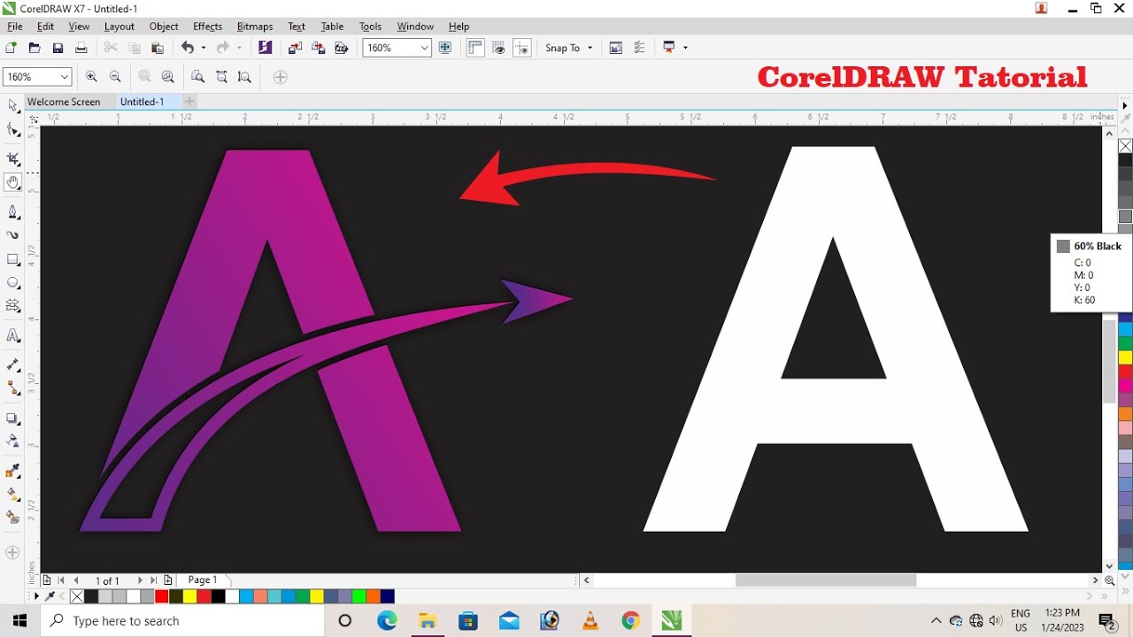 #06 | A Letter Logo Design in CorelDRAW tutorial || CorelDRAW में A ...