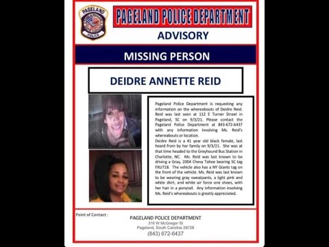 Missing: DEIDRE ANNETTE REID--Mother Of Three From Pageland, SC - YouTube