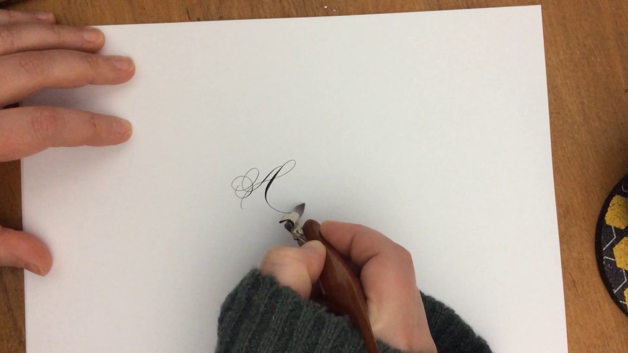 Calligraphy A - hand lettered ABCs 2017 - YouTube