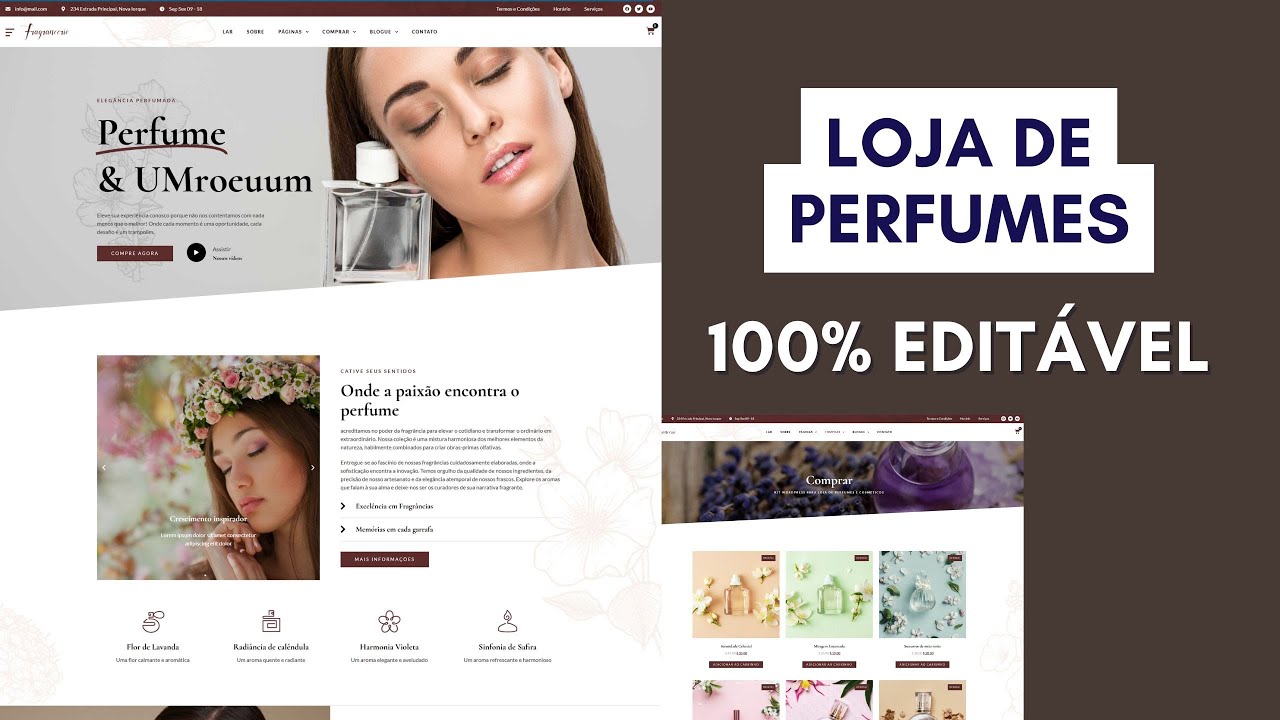 Como Criar uma Loja Virtual de Perfumes Incrível com Template Elementor - YouTube