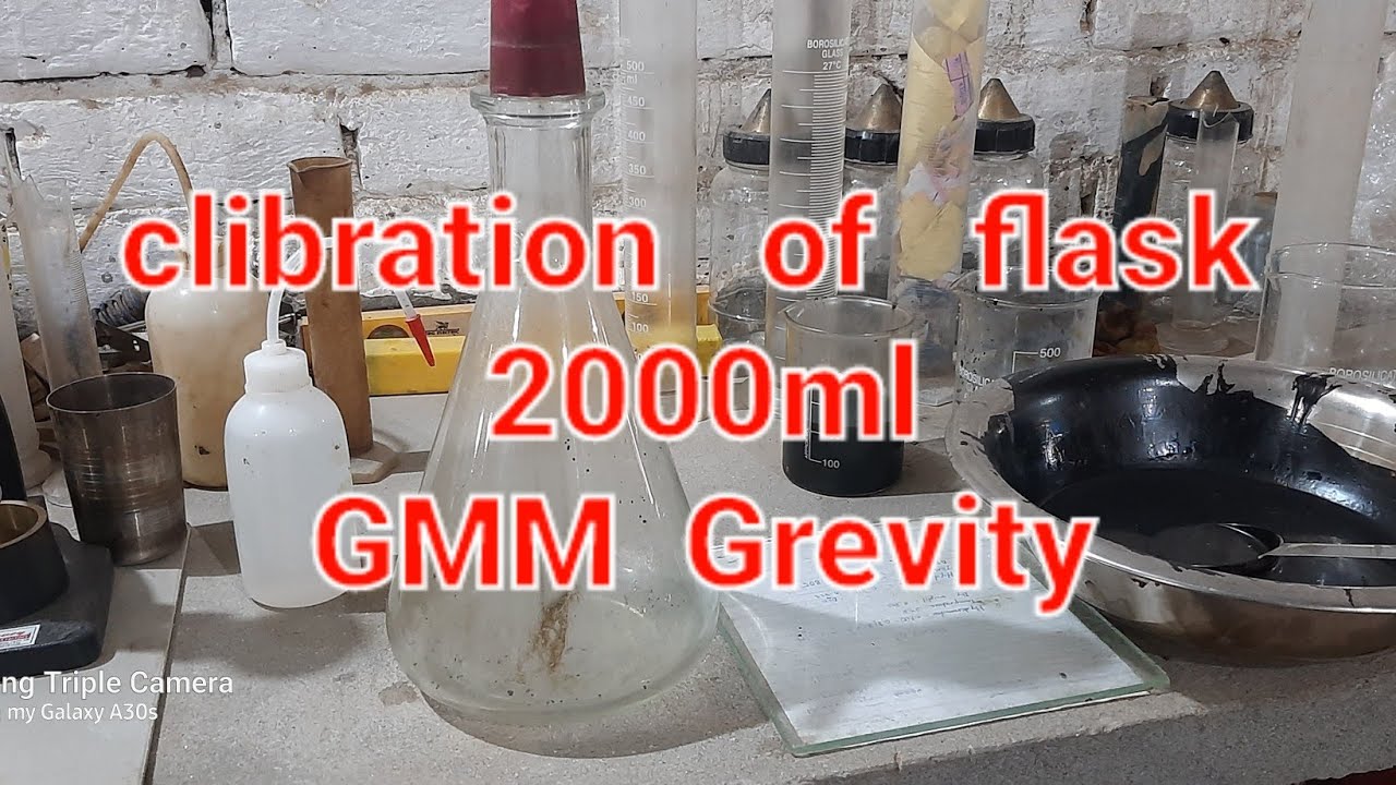 maximum thortical specific grevity (GMM) flask clibration 2000 ml - YouTube
