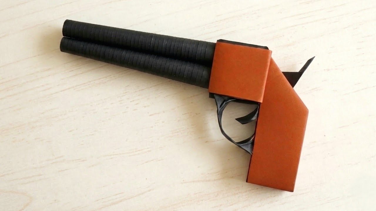 How to make PAPER GUN | Origami Gun - YouTube