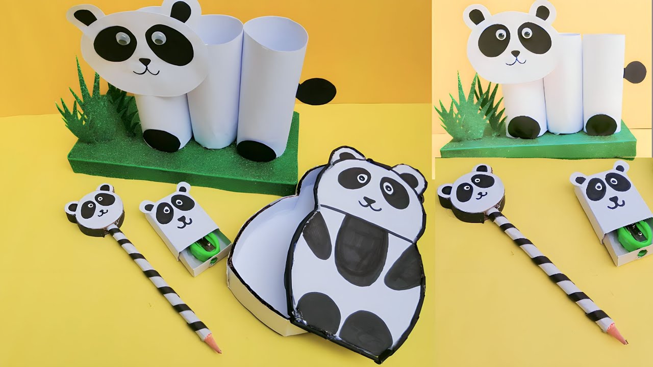 4 Panda theme school supplies |School accessories in panda theme|panda ...