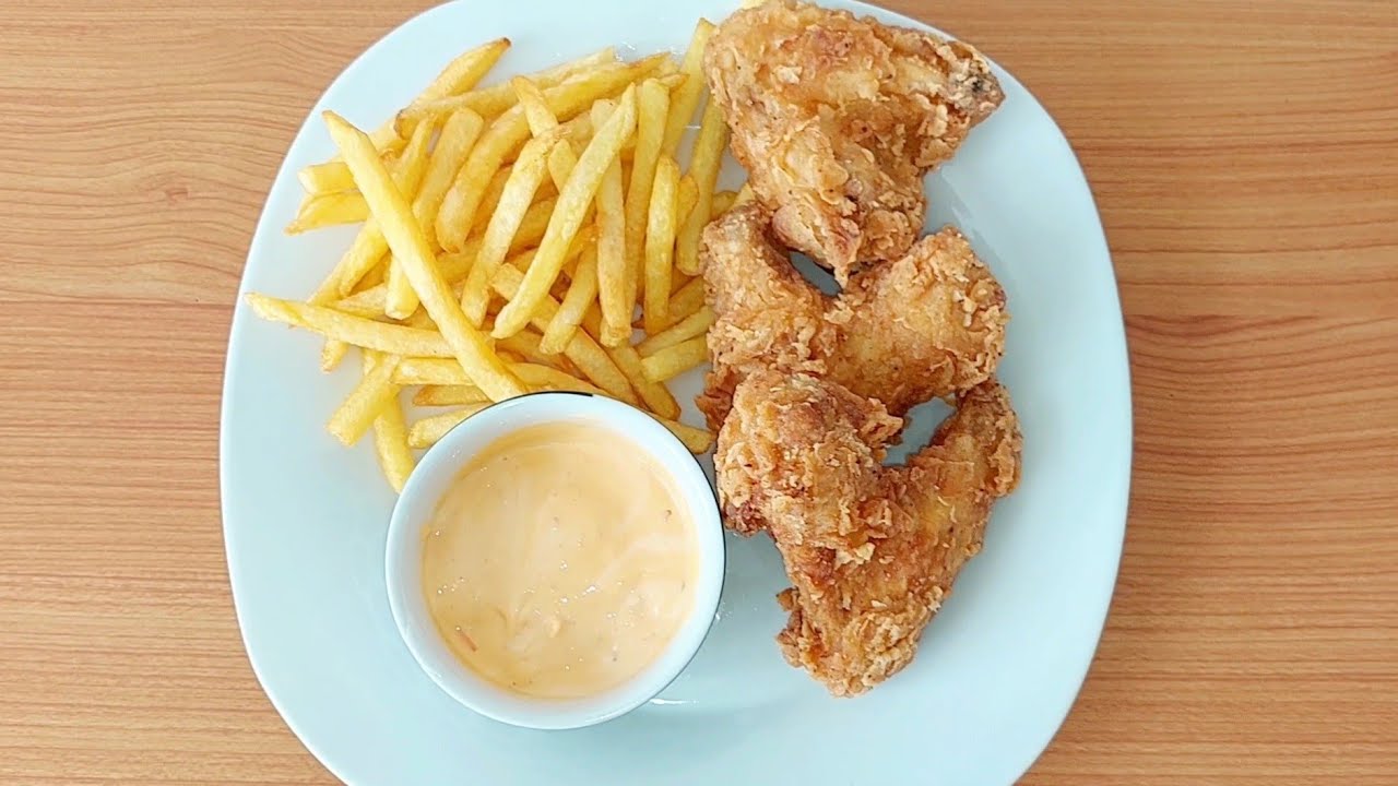 How To Make Chicken wings & Chips Recipe for Lunch or Dinner Idea - YouTube