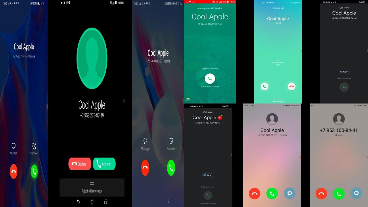 Various screen calls recordings / many phones & incoming calls - YouTube