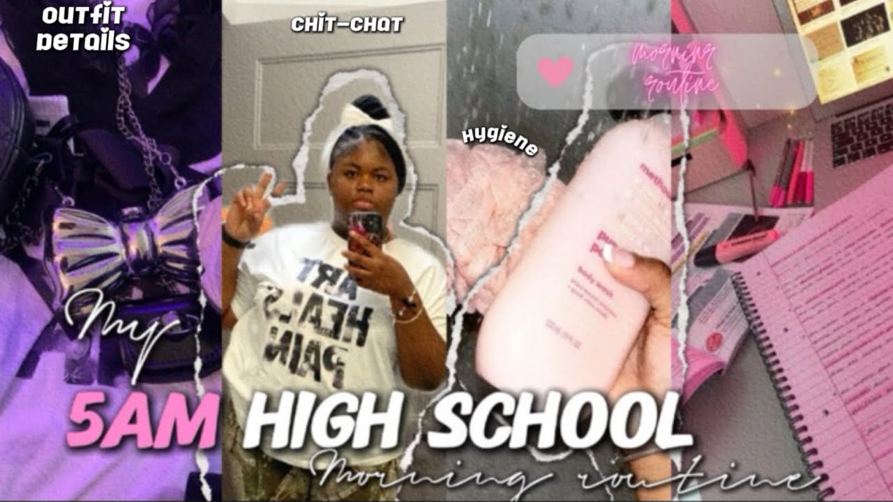 MY 5AM HIGH SCHOOL MORNING ROUTINE | grwm, ootd, school vlog, chit-chat ...
