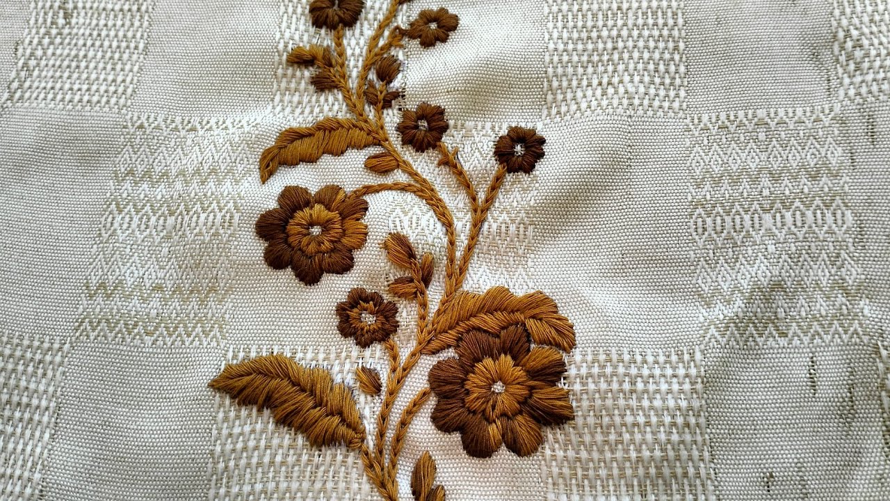 creative hand embroidery flower design with easy trick creative hand ...