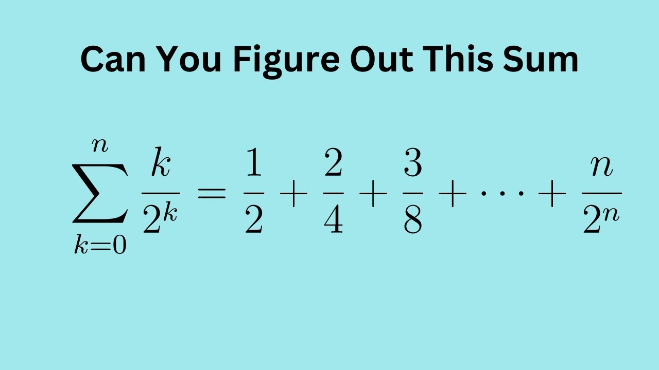 Finite Sum n/2^n (Using Geometric Sum Is Lame!) - YouTube