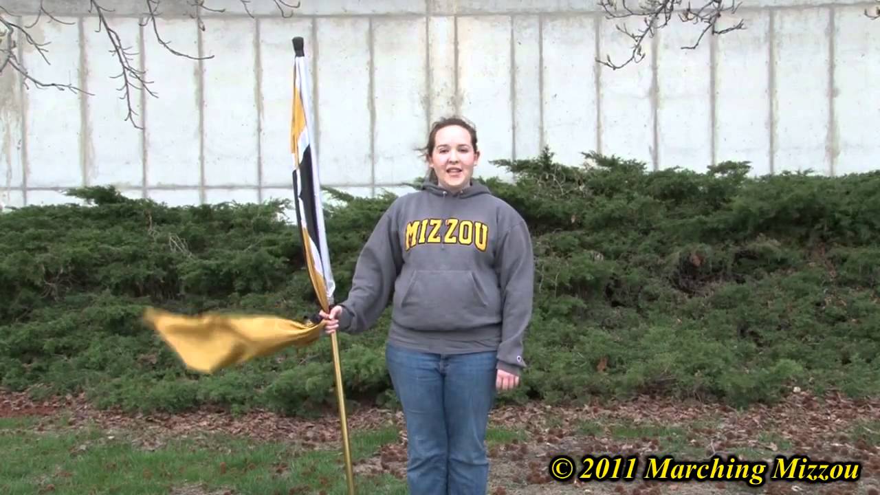 Marching Mizzou Color Guard Auditions - Drop Spins - YouTube