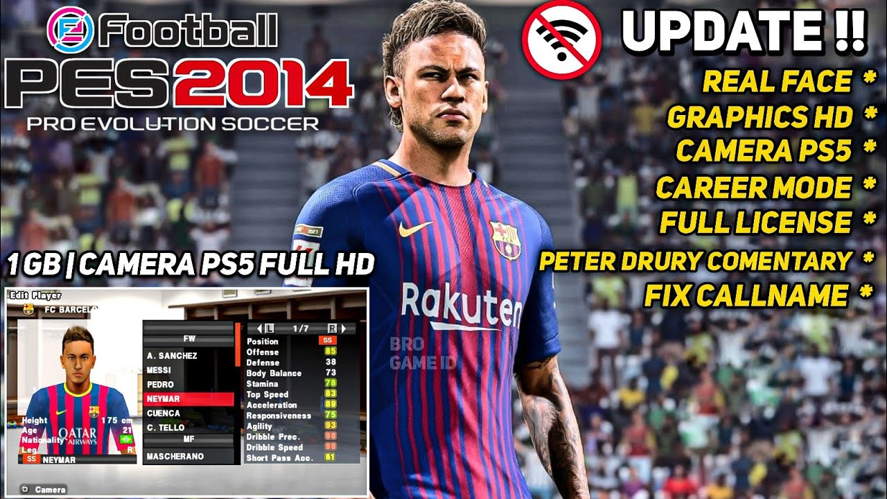 REVIEW ! PES 2014 PPSSPP FULL LICENSE NEW KITS, REAL FACE, GRAPHICS HD ...