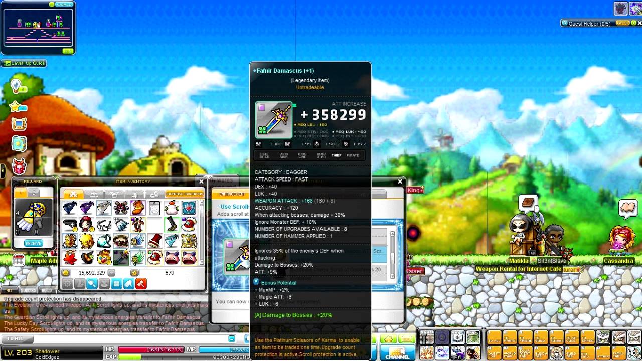 Maplestory : Re-Scrolling my Fafnir Dagger - YouTube