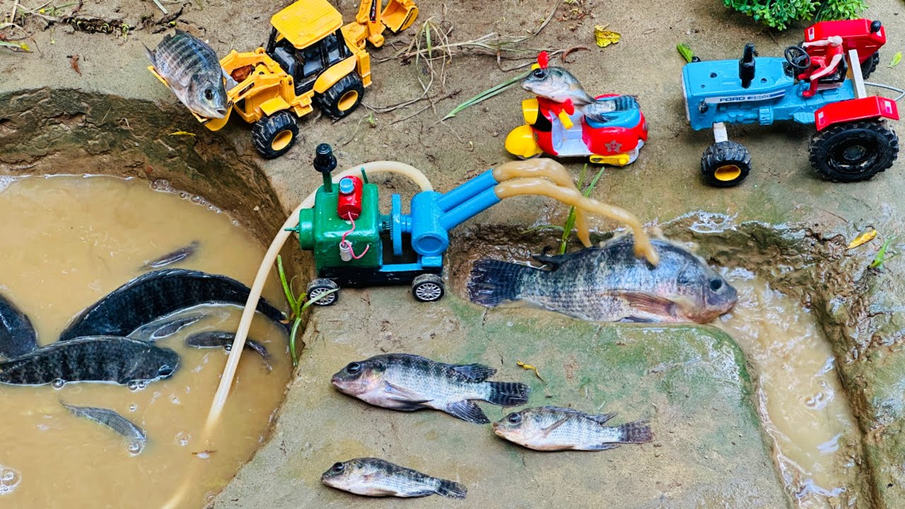 Catch fish using mini water pump | fishing exciting | diy tractor ...