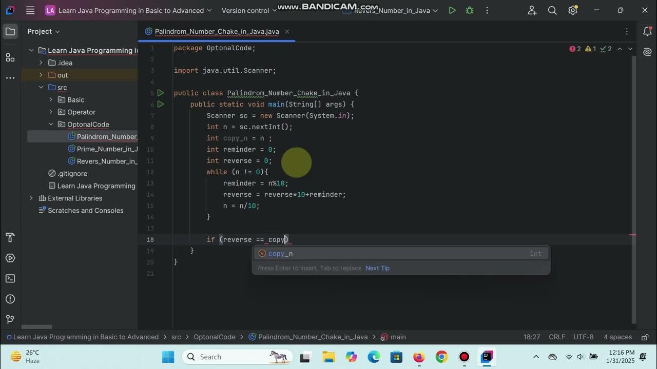 Palindrom Chaker in Java - YouTube