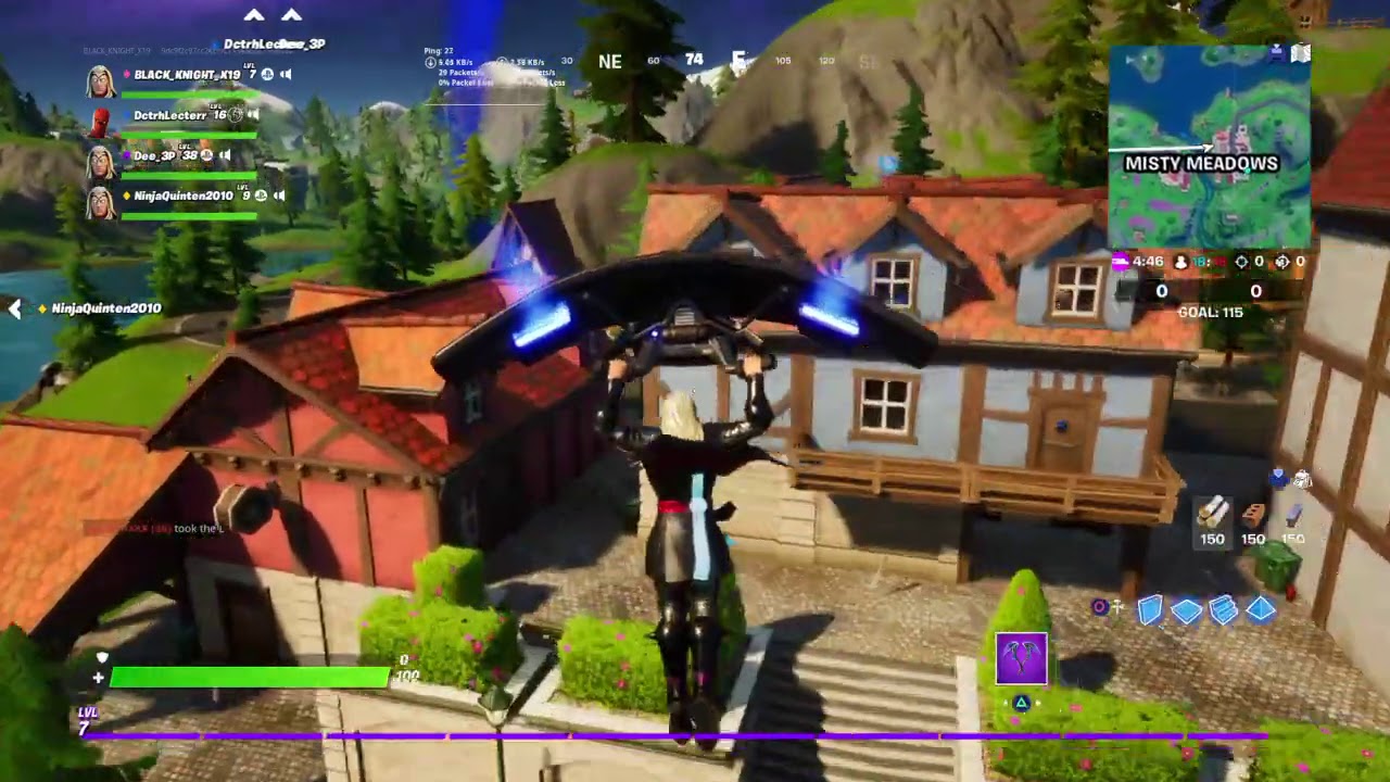 Collect floating rings at misty meadows in Fortnite season 4 - YouTube