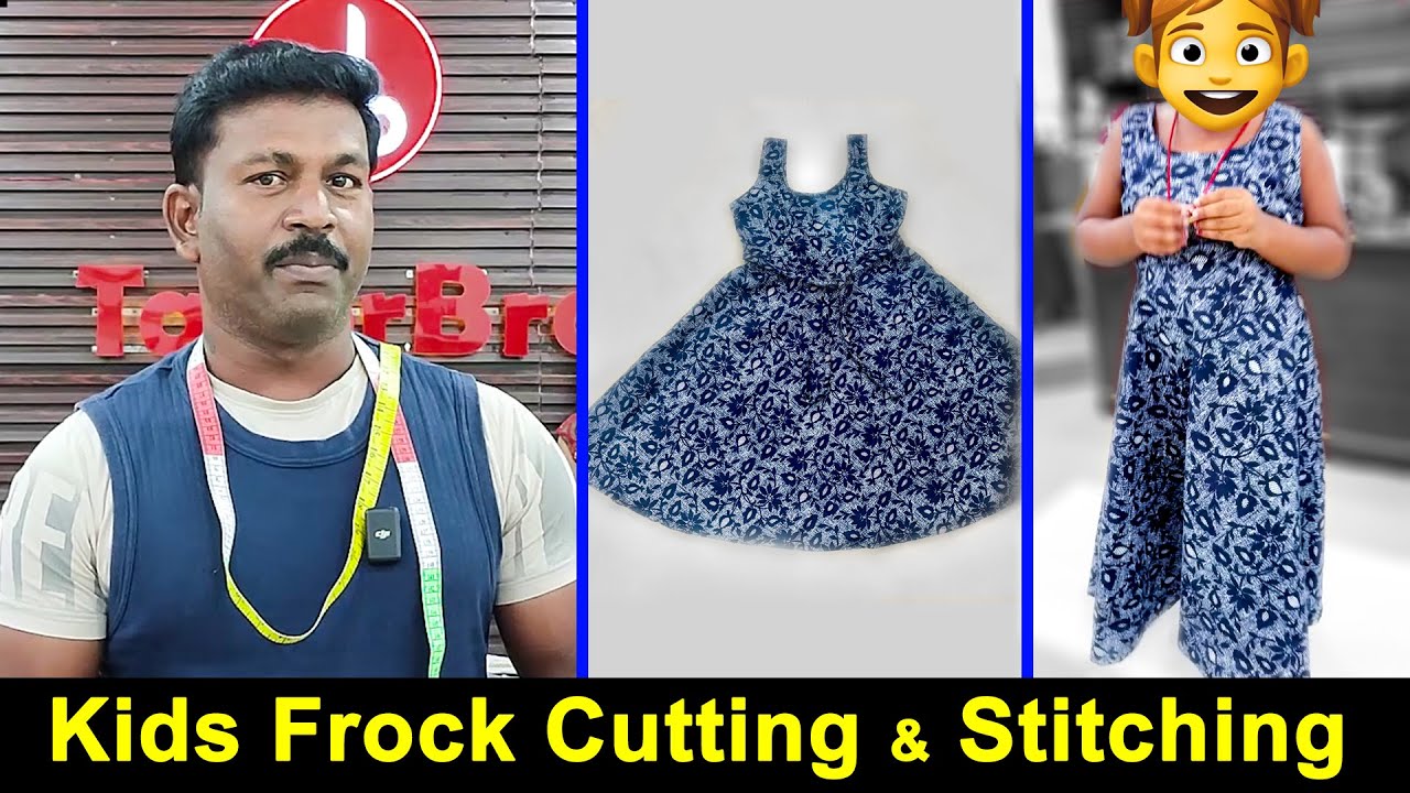 Kids Frock Cutting and Stitching Easy Simple Method | Tailoring For ...