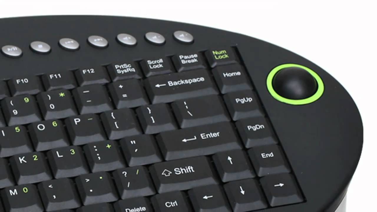 2 4GHz Wireless On Lap Keyboard With Optical Trackball And Scroll Wheel