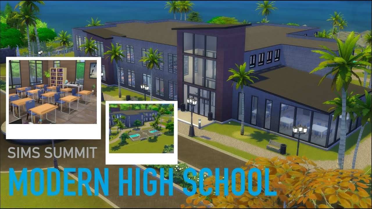 The Sims 4 / Speed Build / Modern High School - YouTube