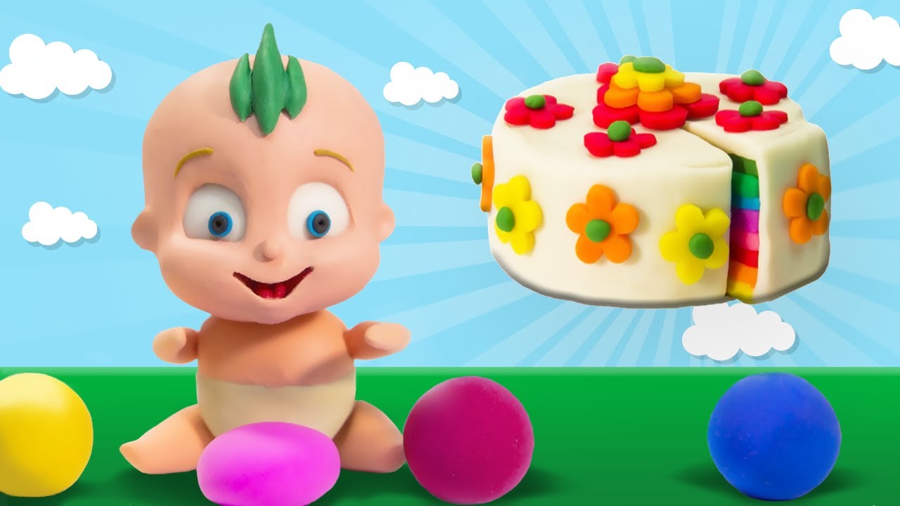 Baby Iggy's Clay | Play Doh Cake | How to Make Rainbow Play Doh Cake ...